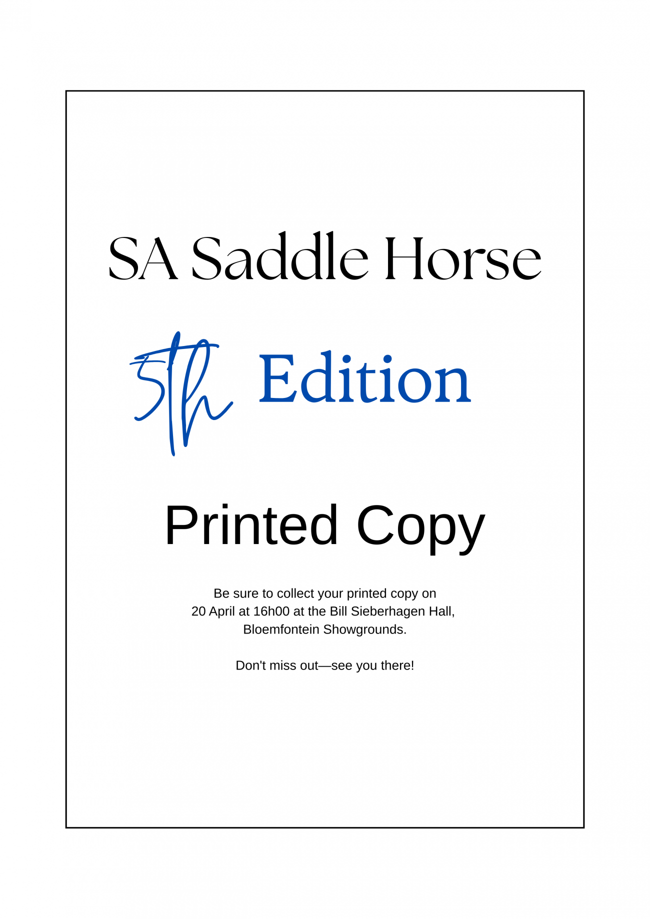 SHOP NOW | SA Saddle Horse